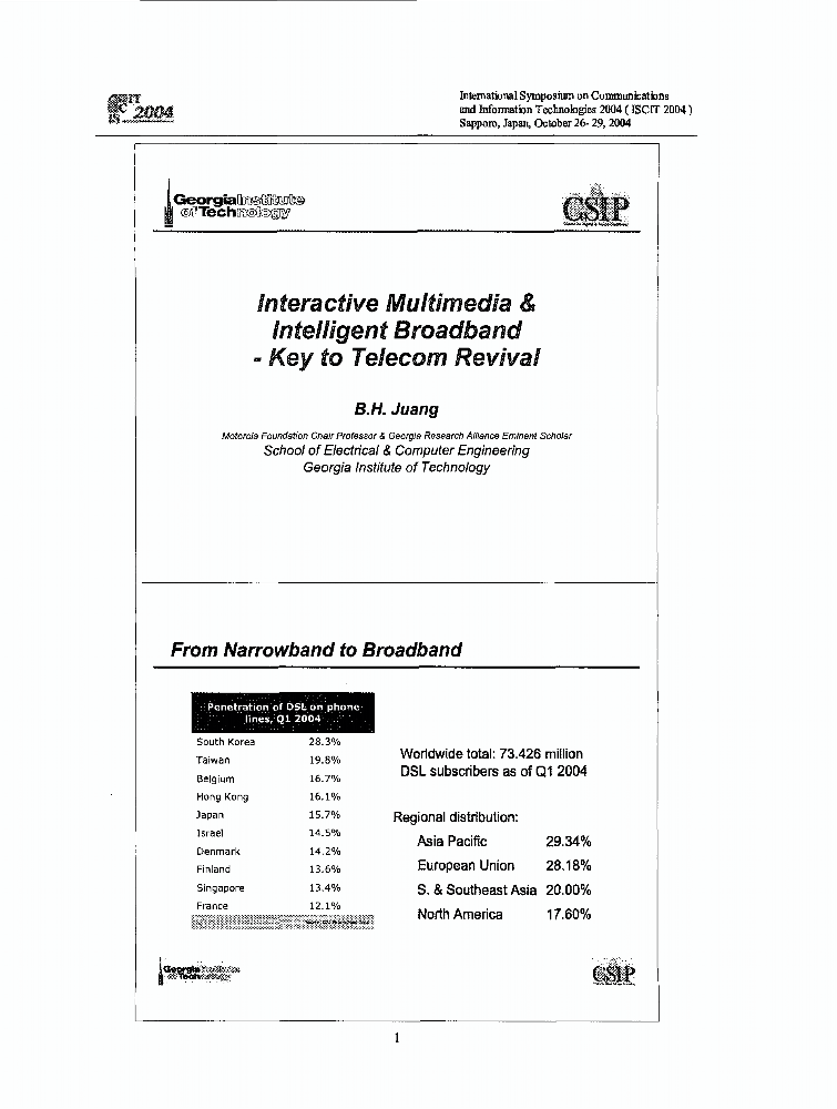 Interactive multimedia & intelligent broadband - key to telecom revival ...