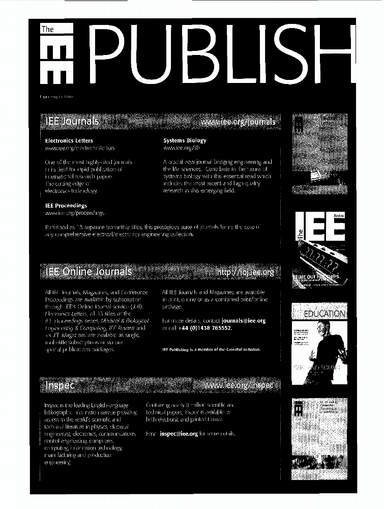 Announcement - IEE Publishing | IET Journals & Magazine | IEEE Xplore