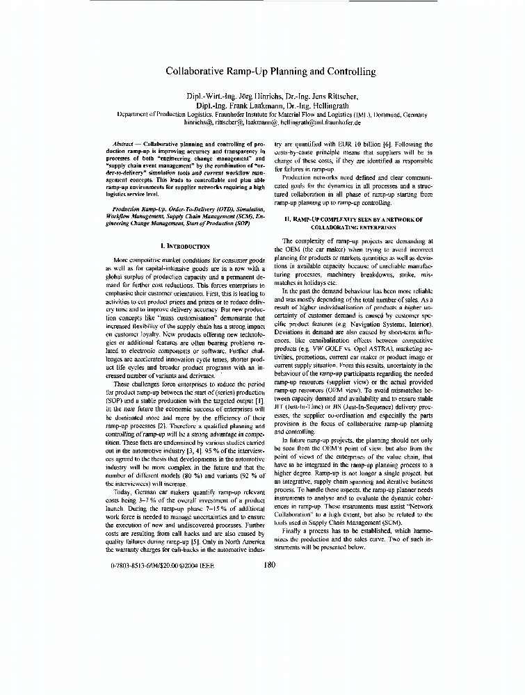 Collaborative ramp-up planning and controlling | IEEE Conference ...