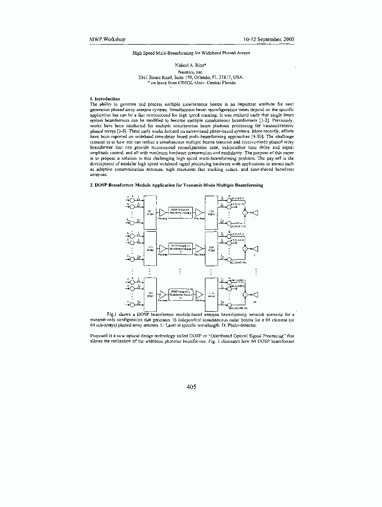 High speed multi-beamfoming for wideband phased arrays | IEEE Conference Publication | IEEE Xplore