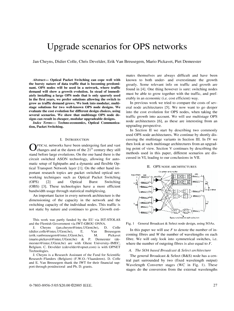 Upgrade scenarios for OPS networks | IEEE Conference Publication | IEEE Xplore