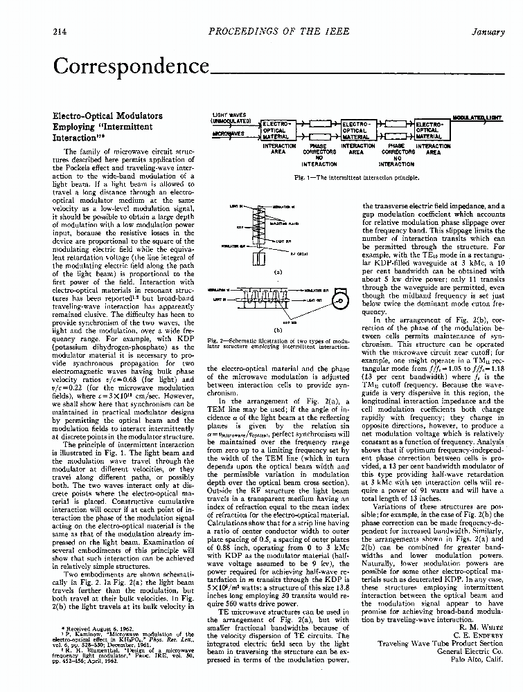 Electro-optical modulators employing "Intermittent interaction" | IEEE ...