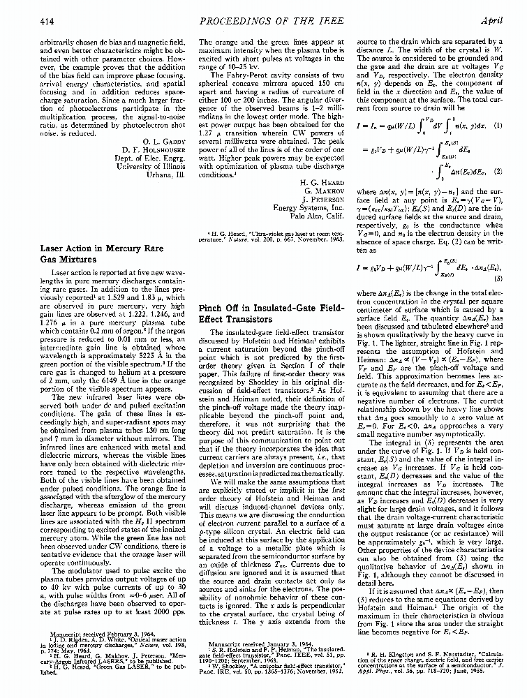 Pinch off in insulated-gate field-effect transistors | IEEE Journals ...