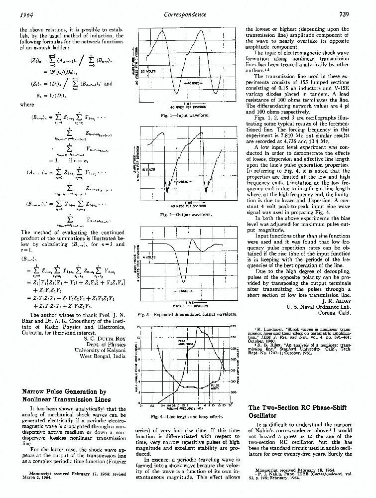 Narrow pulse generation by nonlinear transmission lines | IEEE Journals ...