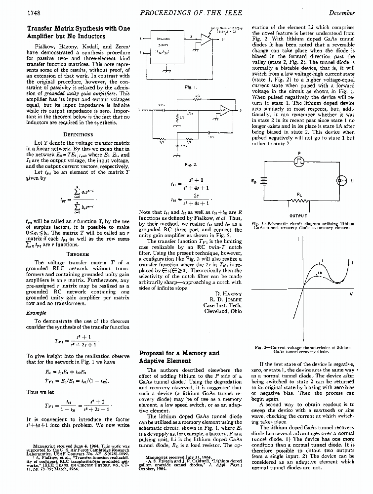 Proposal For A Memory And Adaptive Element Ieee Journals And Magazine Ieee Xplore