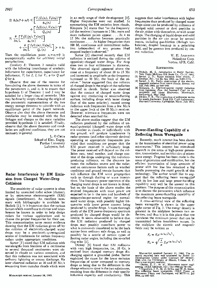 Radar interference by EM emission from charged water-drop collisions ...