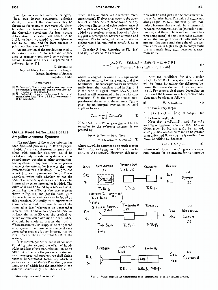 On the noise performance of the amplifier-antenna systems | IEEE Journals & Magazine | IEEE Xplore