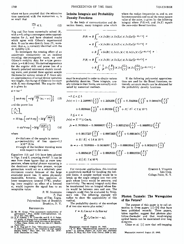 Infinite integrals and probability density functions | IEEE Journals ...