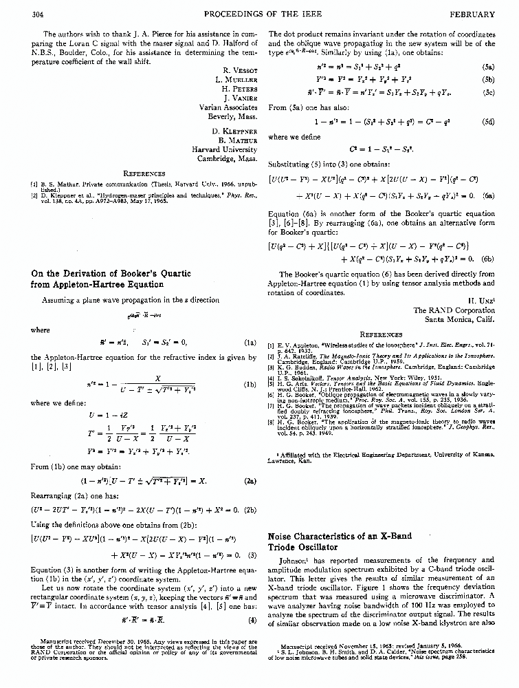 On the derivation of Booker's quartic from Appleton-Hartree equation ...
