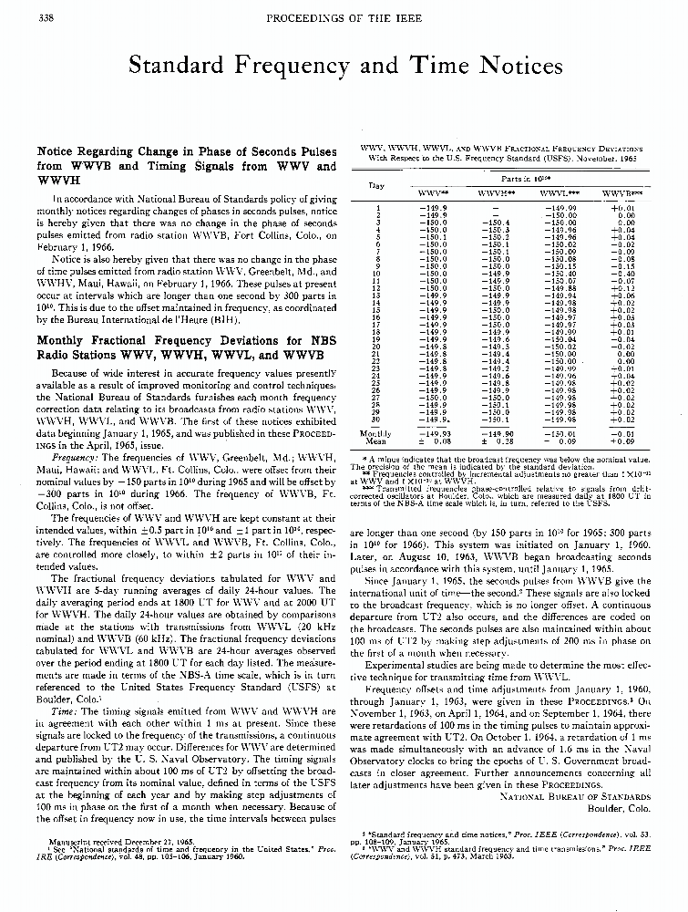 Standard frequency and time notices | IEEE Journals & Magazine | IEEE ...