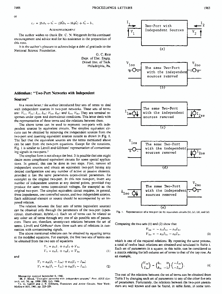 Addendum: "Two-port networks with independent sources" | IEEE Journals ...