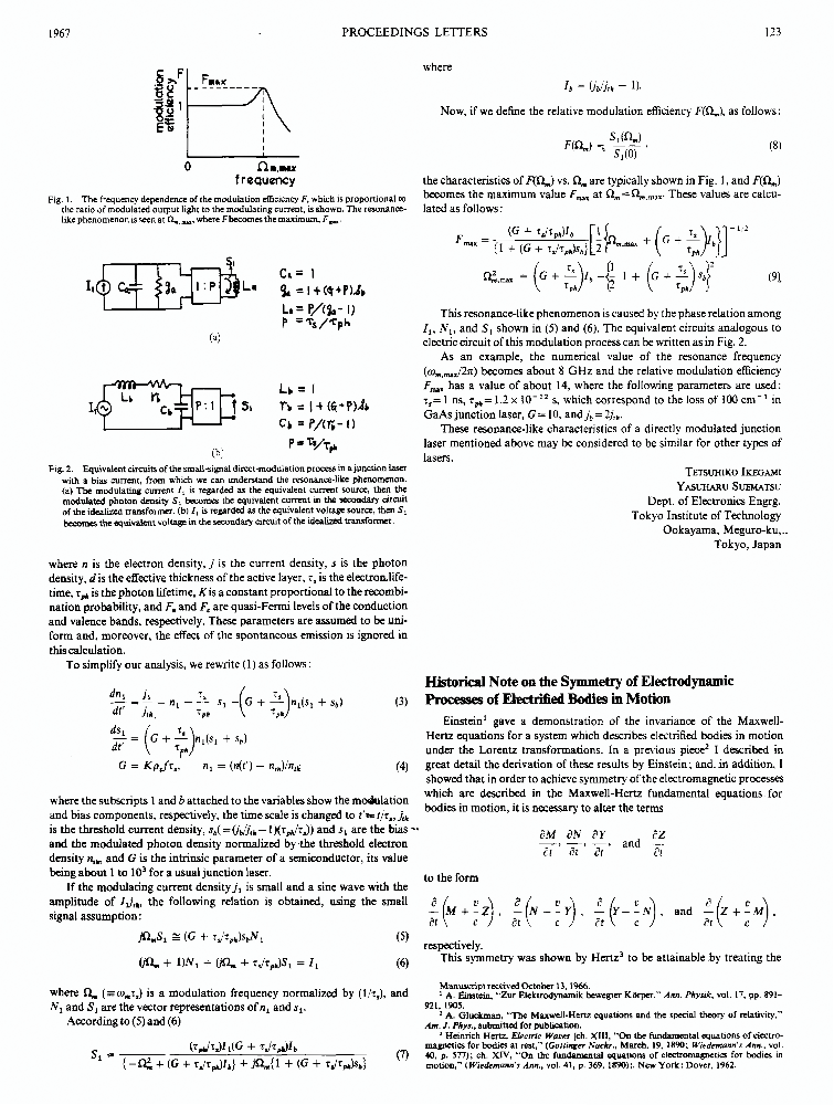 Historical note on the symmetry of electrodynamic processes of ...