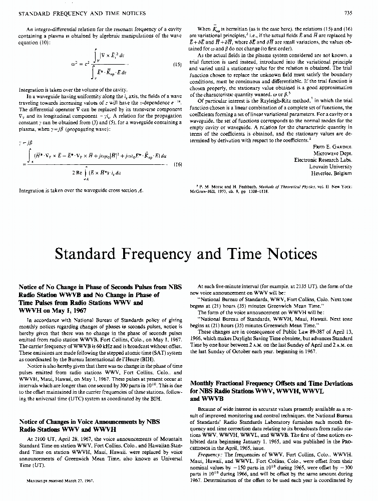 Standard frequency and time notices | IEEE Journals & Magazine | IEEE ...