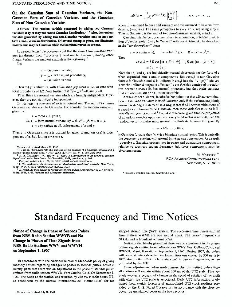 Standard frequency and time notices | IEEE Journals & Magazine | IEEE ...
