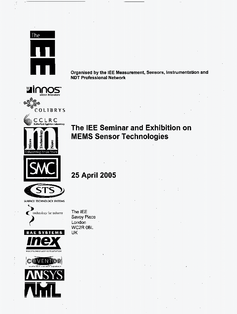The IEE Seminar & Exhibition MEMS Sensors | IET Conference Publication ...