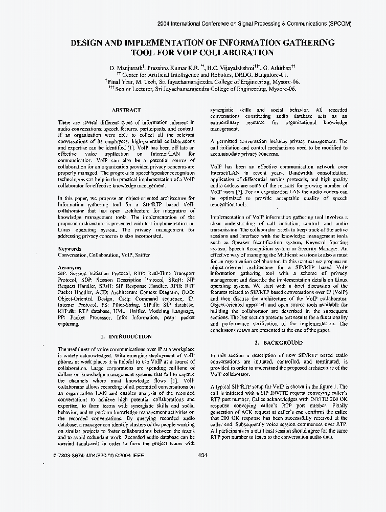Design and implementation of information gathering tool for VoIP ...