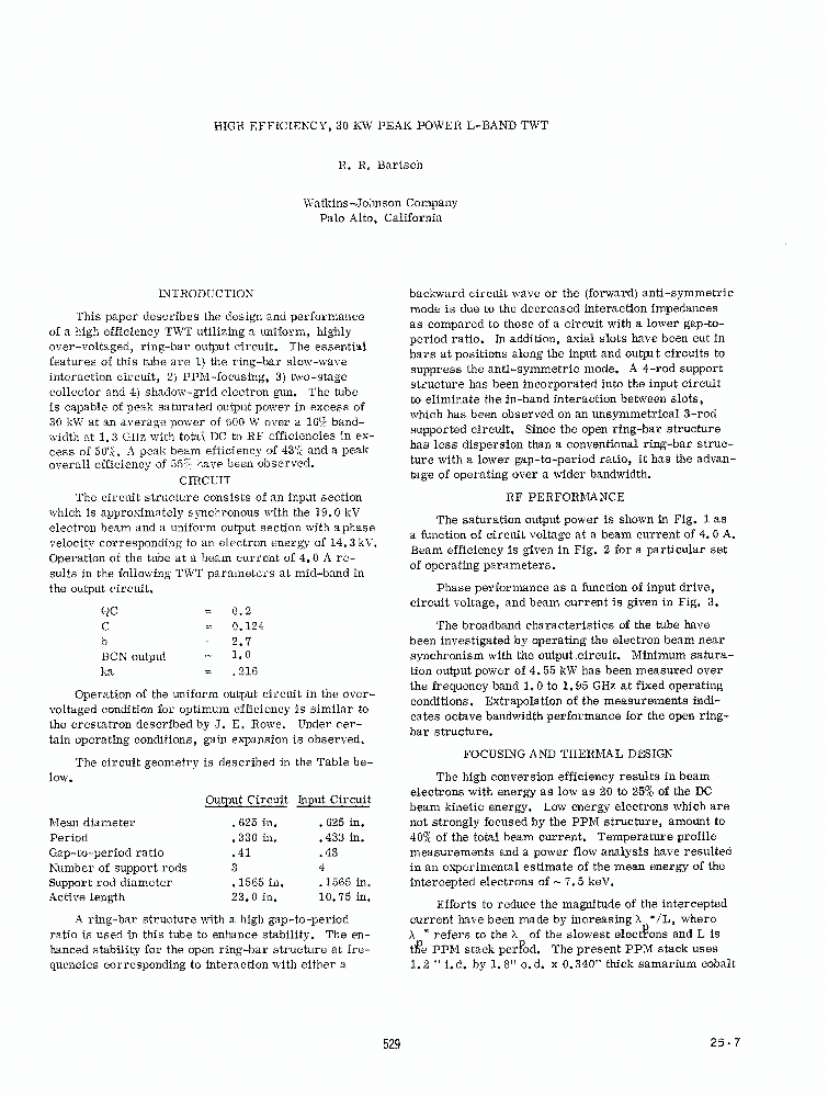 High efficiency, 30 KW peak power L-band TWT | IEEE Conference ...