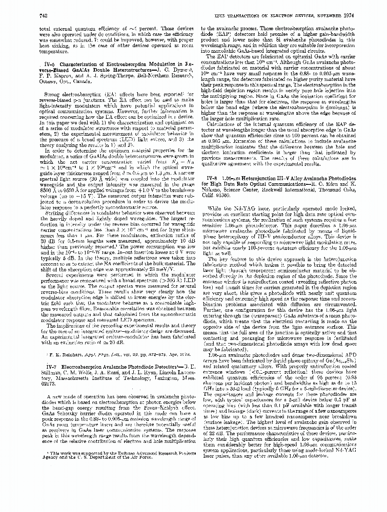 IV-6 characterization of electroabsorption modulation in reverse-biased ...