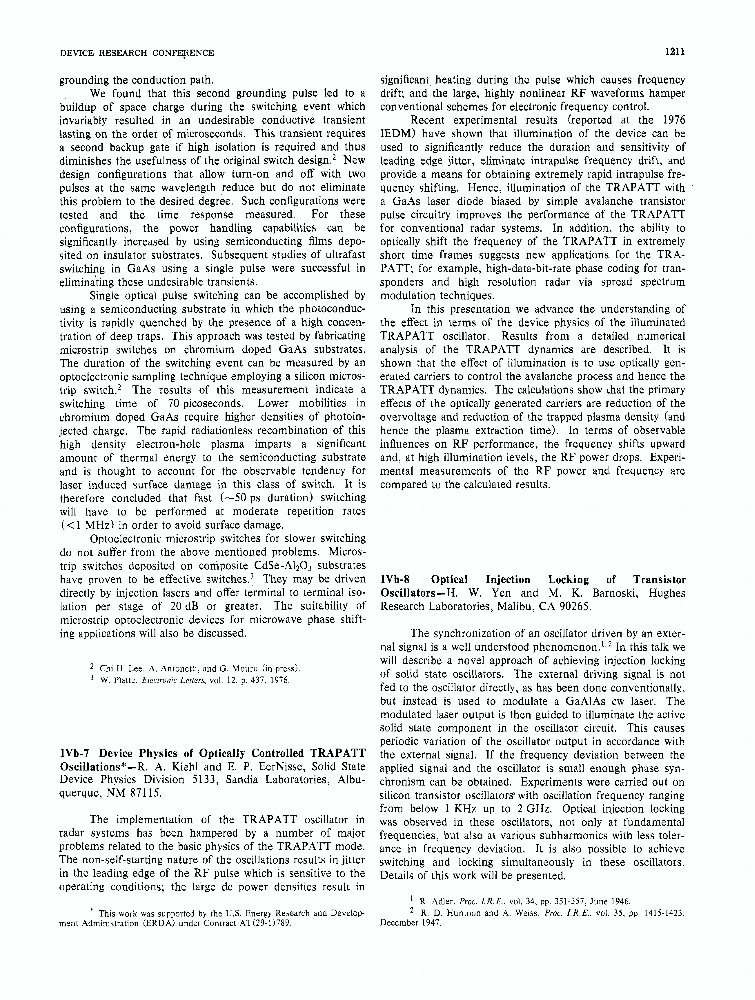 IVb-8 optical injection locking of transistor oscillators | IEEE ...