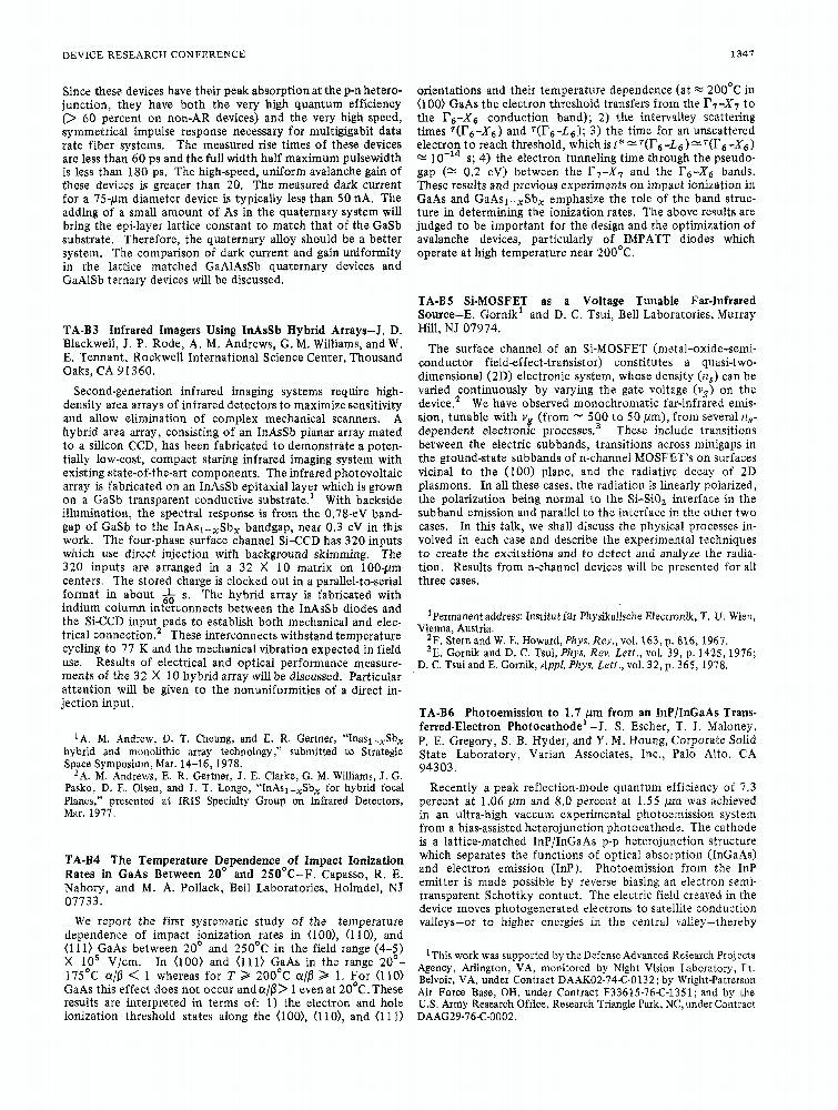 Ta B3 Infrared Imagers Using Inassb Hybrid Arrays Ieee Journals And Magazine Ieee Xplore