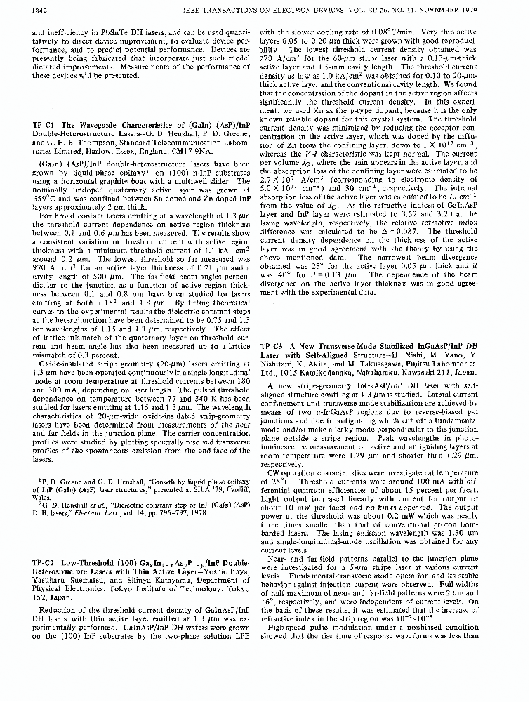 TP-C1 the waveguide characteristics of (GaIn) (AsP)/InP double ...