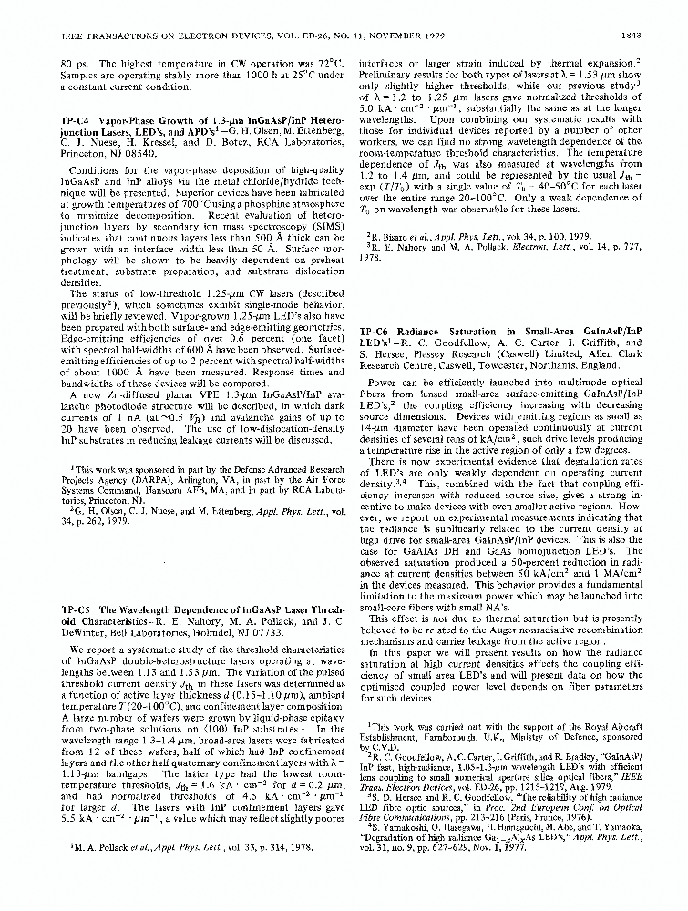 TP-C6 Radiance saturation in small-area GaInAsP/InP LED's | IEEE ...