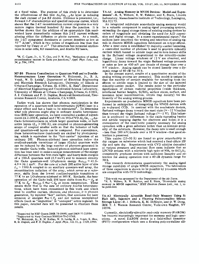 TA-A1 analog memory in MNOS devices: Model and experiments | IEEE ...