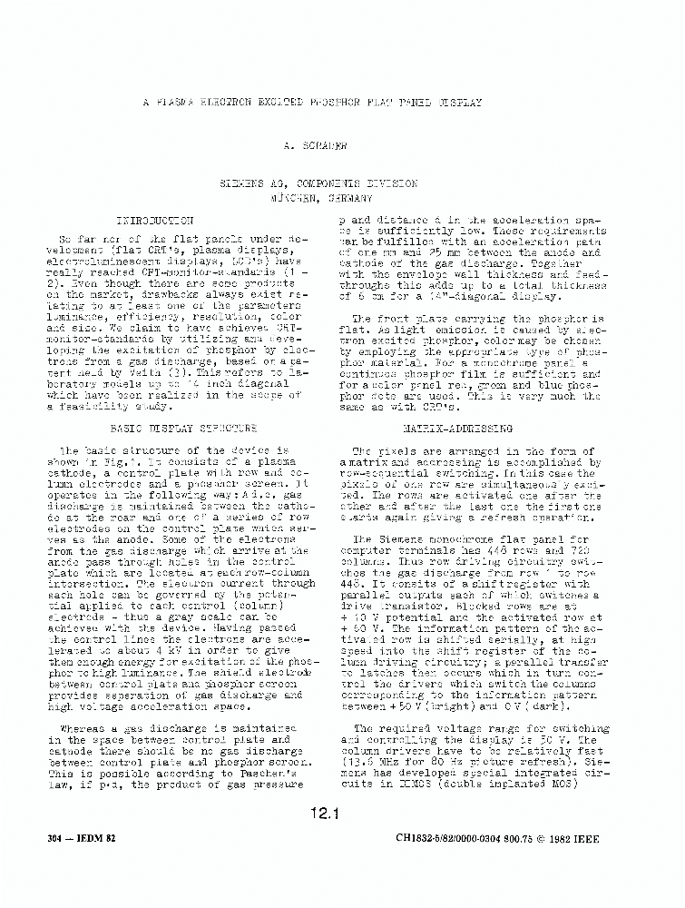 A plasma electron excited phosphor flat panel display | IEEE Conference ...