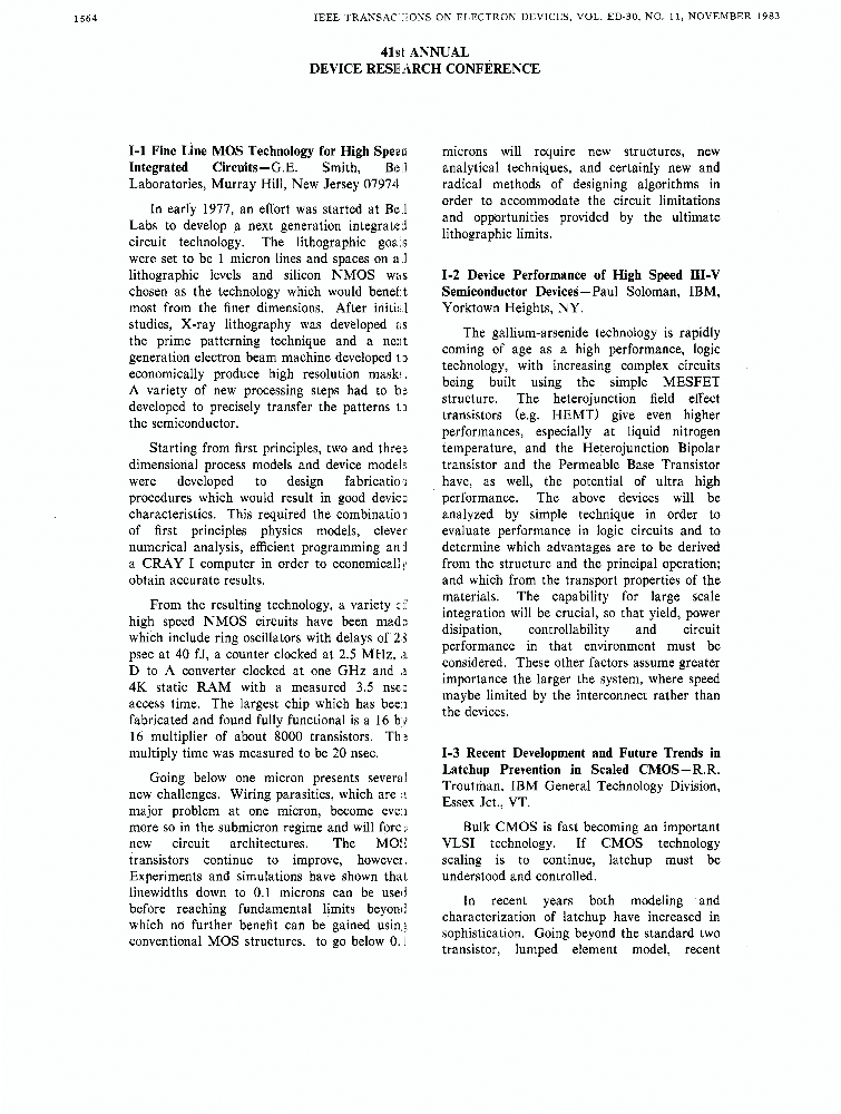I-2 device performance of high speed III-V semiconductor devices | IEEE ...