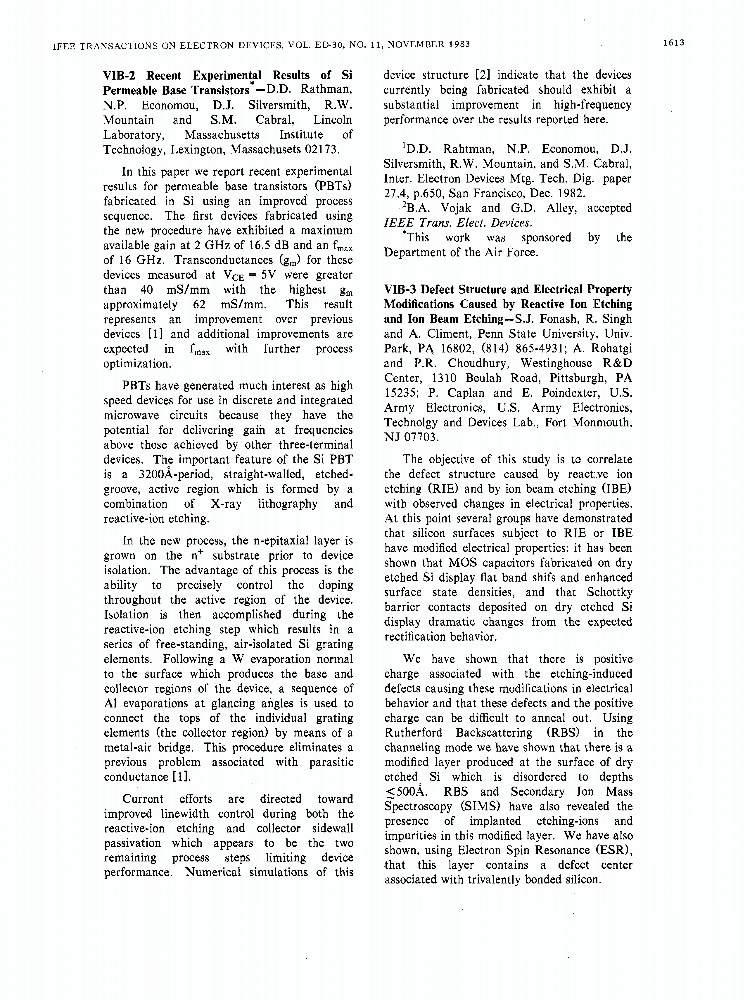 VIB-3 defect structure and electrical property modifications caused by ...