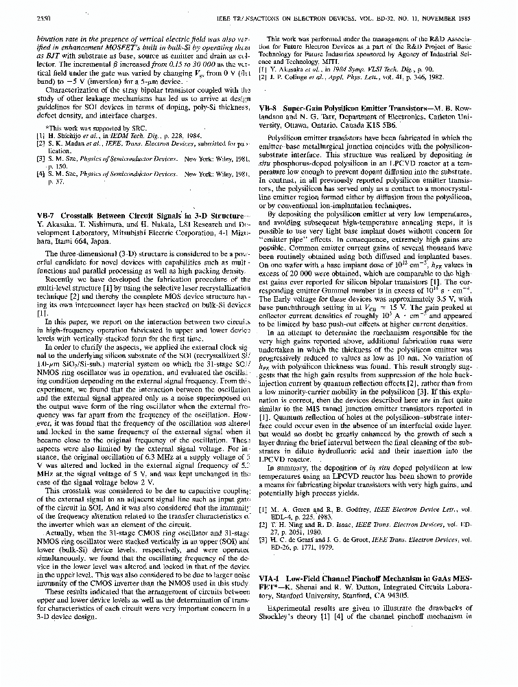 VB-8 super-gain polysilicon emitter transistors | IEEE Journals ...
