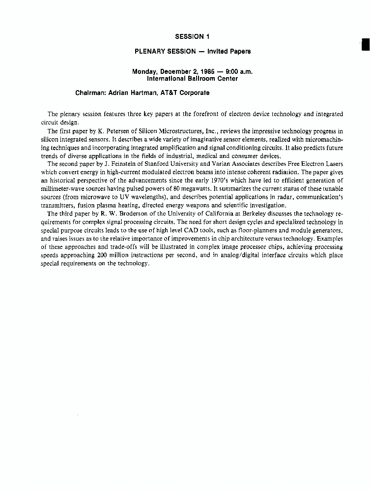 Plenary session—Invited papers | IEEE Conference Publication | IEEE Xplore