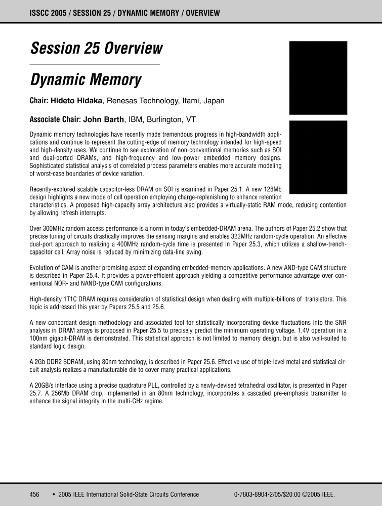 Session 25 overview - dynamic memory | IEEE Conference Publication ...