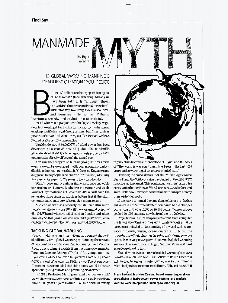 Manmade myth | IET Journals & Magazine | IEEE Xplore