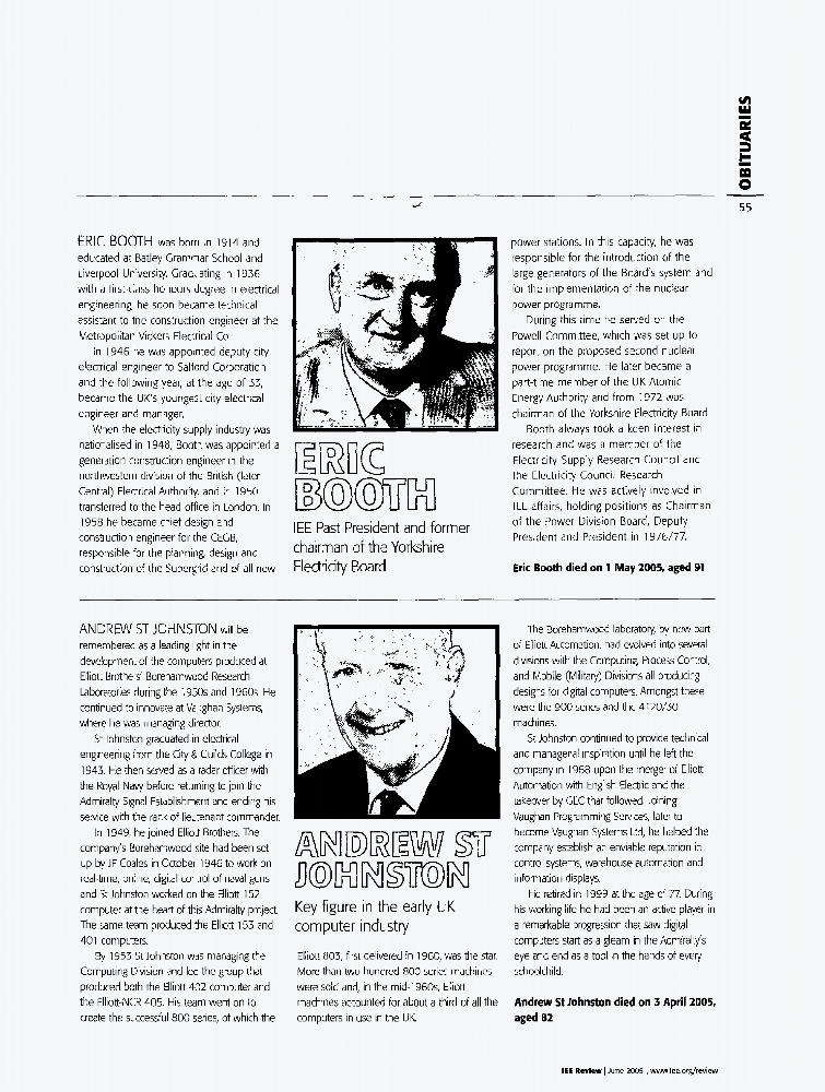 Eric Booth died on 1 May 2005, aged 91 | IET Journals & Magazine | IEEE ...
