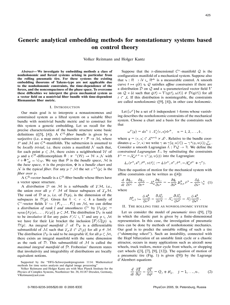 Generic analytical embedding methods for nonstationary systems based on control theory | IEEE ...
