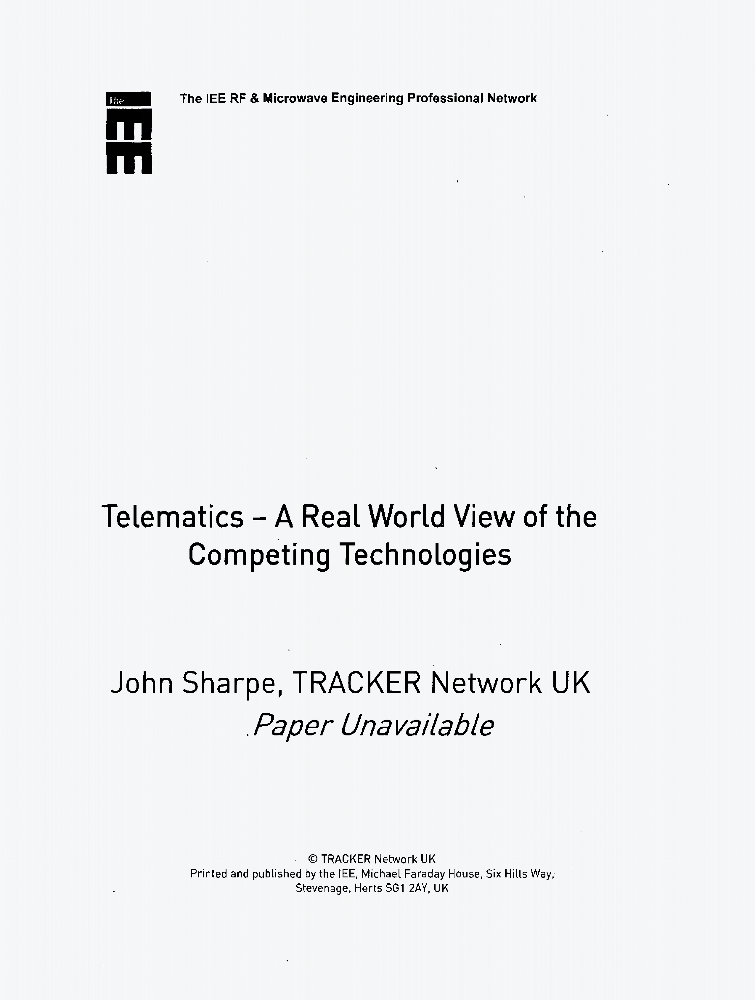 Telematics - A real world view of the competing technologies | IET ...