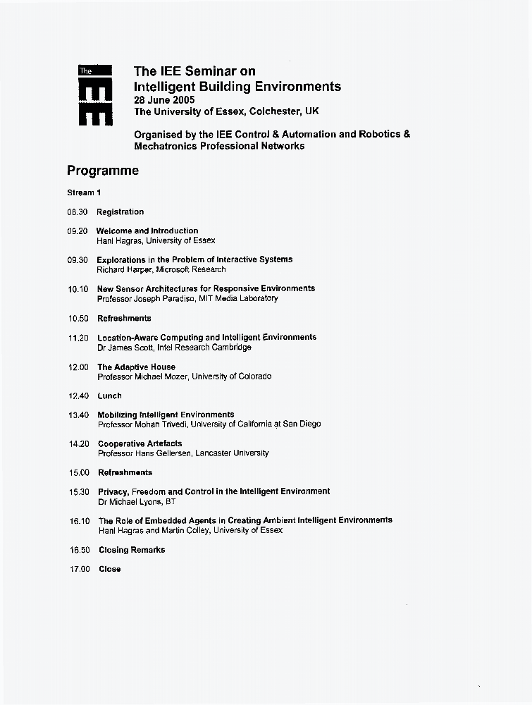 Programme | IET Conference Publication | IEEE Xplore