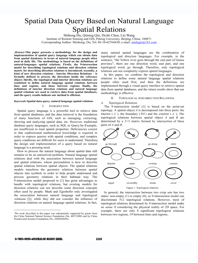 Spatial data query based on natural language spatial relations | IEEE Conference Publication ...