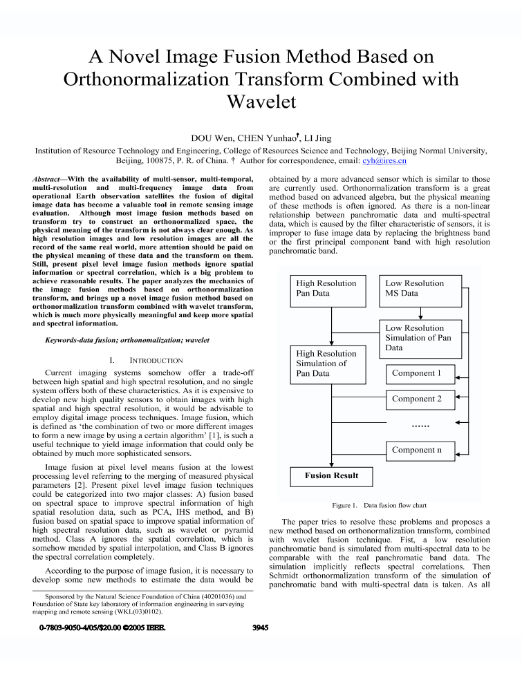 A novel image fusion method based on orthonormalization transform combined with wavelet | IEEE ...