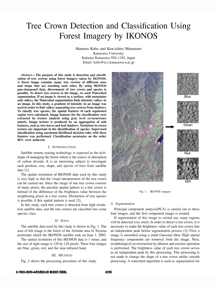 Tree Crown Detection And Classification Using Forest Imagery By Ikonos Ieee Conference