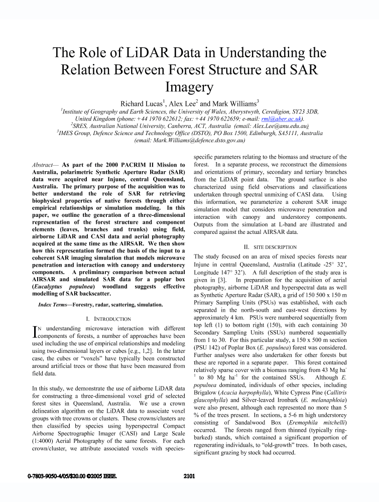The role of LiDAR data in understanding the relation between forest ...