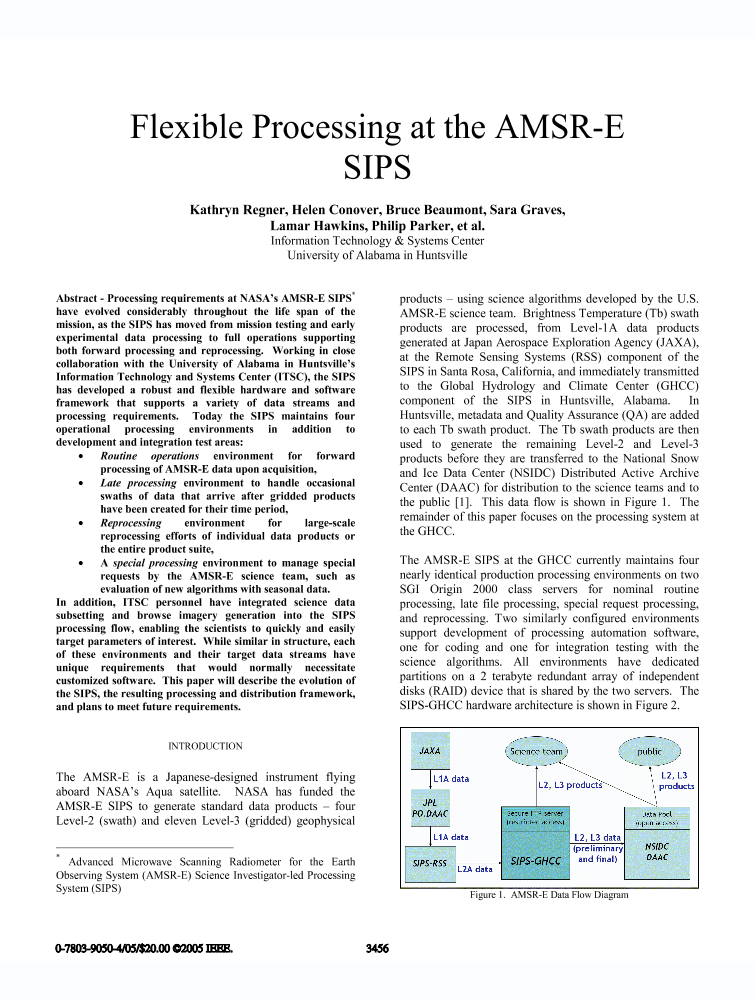 Flexible processing at the AMSR-E SIPS | IEEE Conference Publication | IEEE Xplore