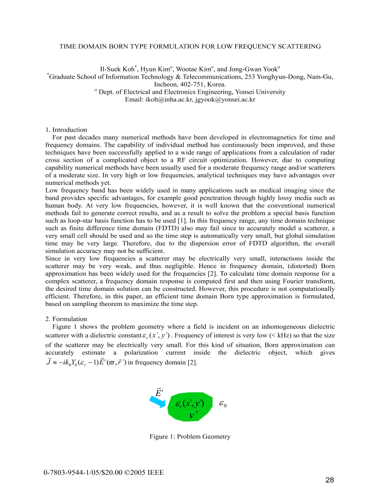 Time domain born type formulation for low frequency scattering | IEEE ...