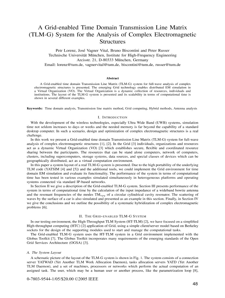 A grid-enabled time domain transmission line matrix (TLM-G) system for ...