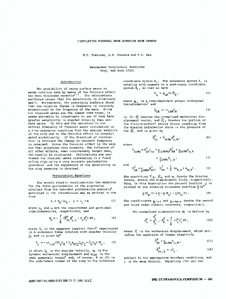 Circulating Flexural Wave Rotation Rate Sensor | IEEE Conference ...