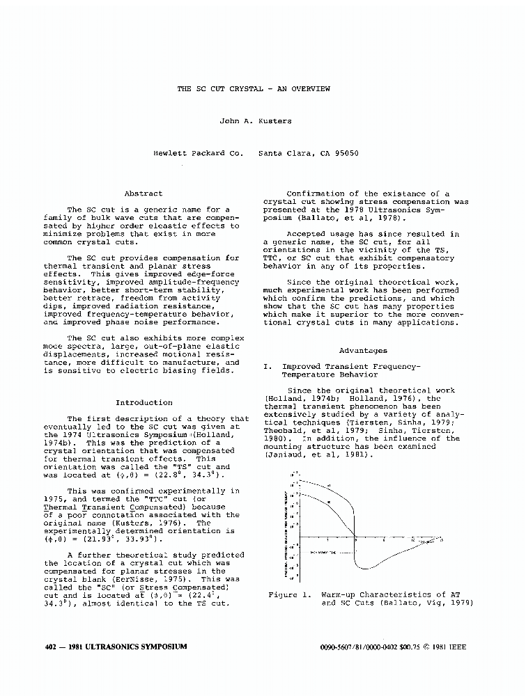 The SC Cut Crystal - An Overview | IEEE Conference Publication | IEEE ...