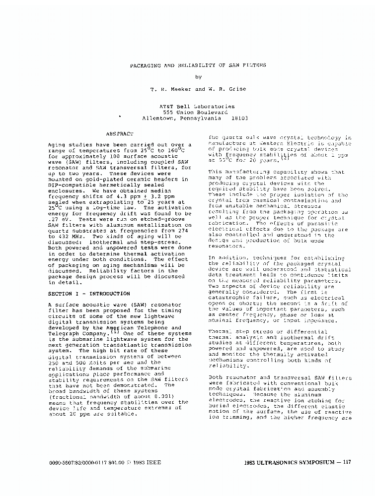 Packaging and Reliability of SAW Filters | IEEE Conference Publication ...