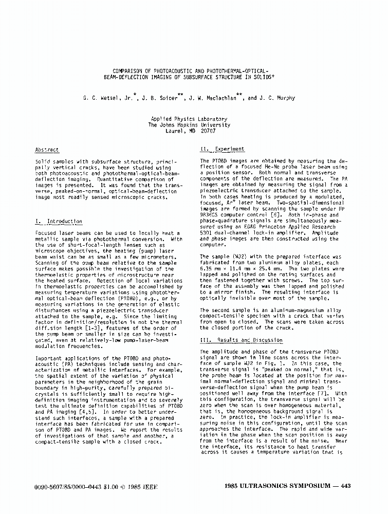Comparison of Photoacoustic and Photothermal-Optical-Beam-Deflection ...