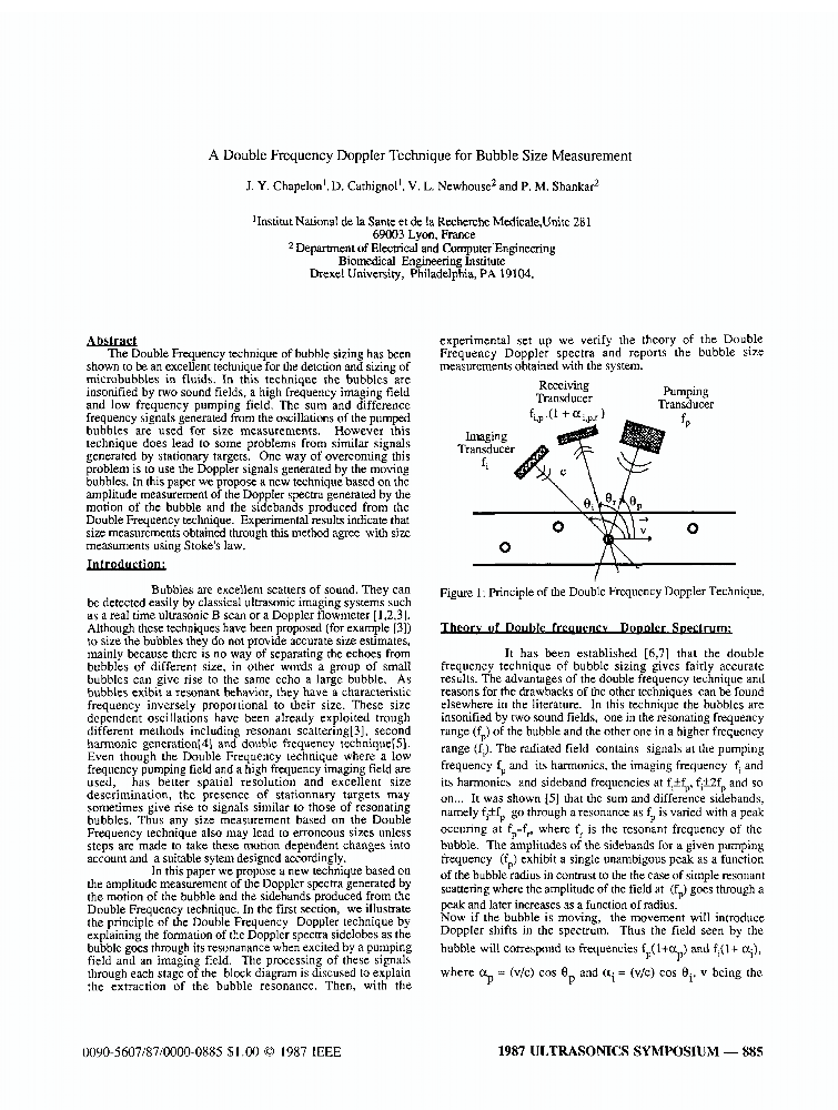 A Double Frequency Doppler Technique for Bubble Size Measurement | IEEE Conference Publication ...